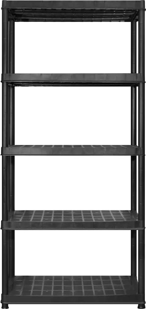 Úložný regál 5patrový černý 183 x 45,7 x 185 cm plast 3059854