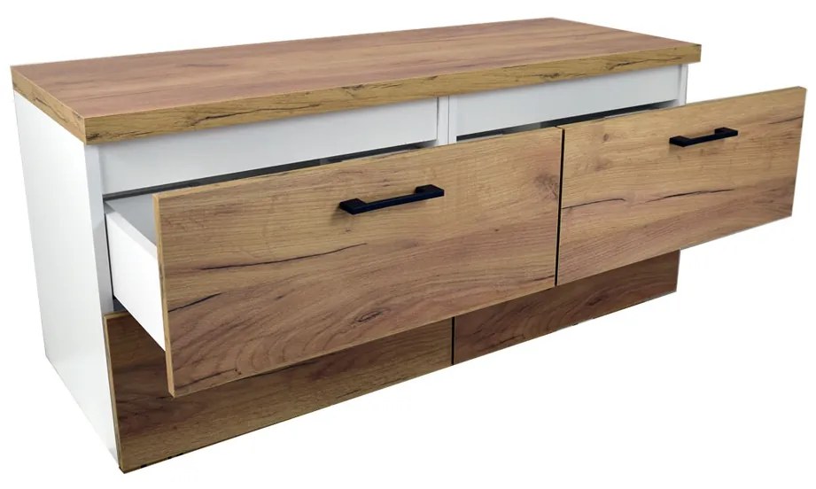 Comodo Koupelnová skříňka pod deskové umyvadlo Agria NEW W 120-HD - bílá/zlatý dub