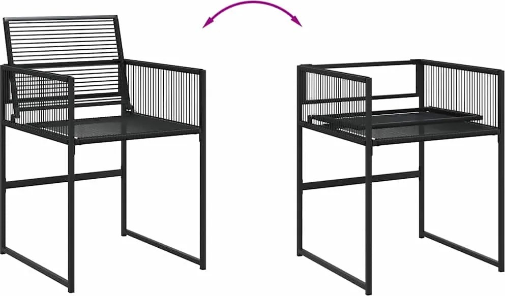 9dílný zahradní jídelní set černý polyratan 3295038