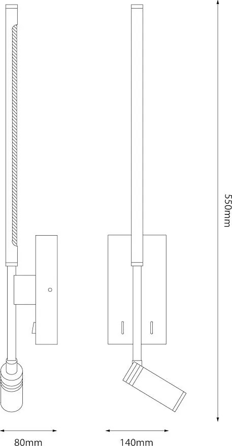Nástěnné svítidlo Torch, 1x bílé kovové stínítko + 1x LED 3w, w