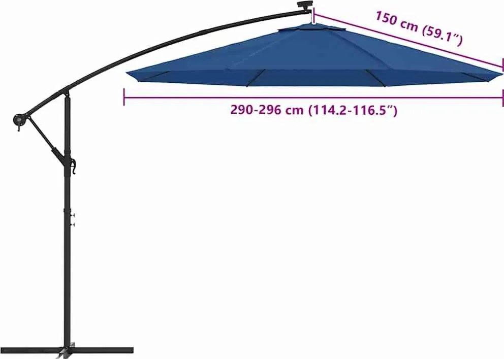 vidaXL Náhradní potah na konzolový slunečník 300 cm [313804] Barva: Černá
