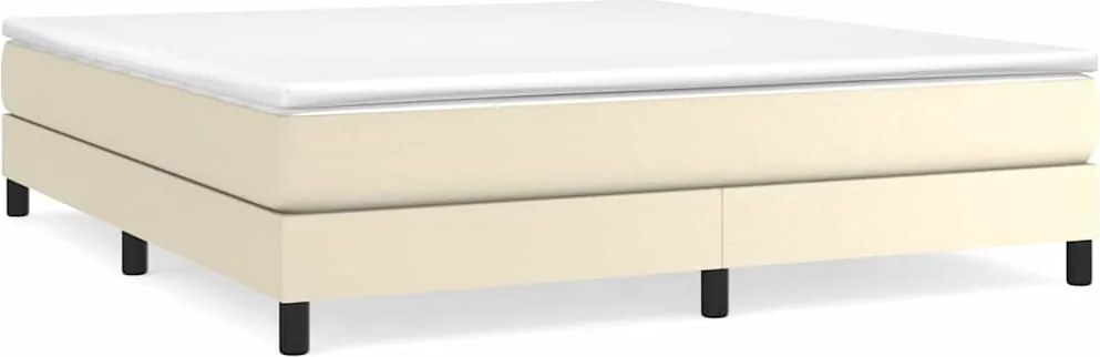 Rám postele s boxspringem krémový 160x200 cm umělá kůže 3120708