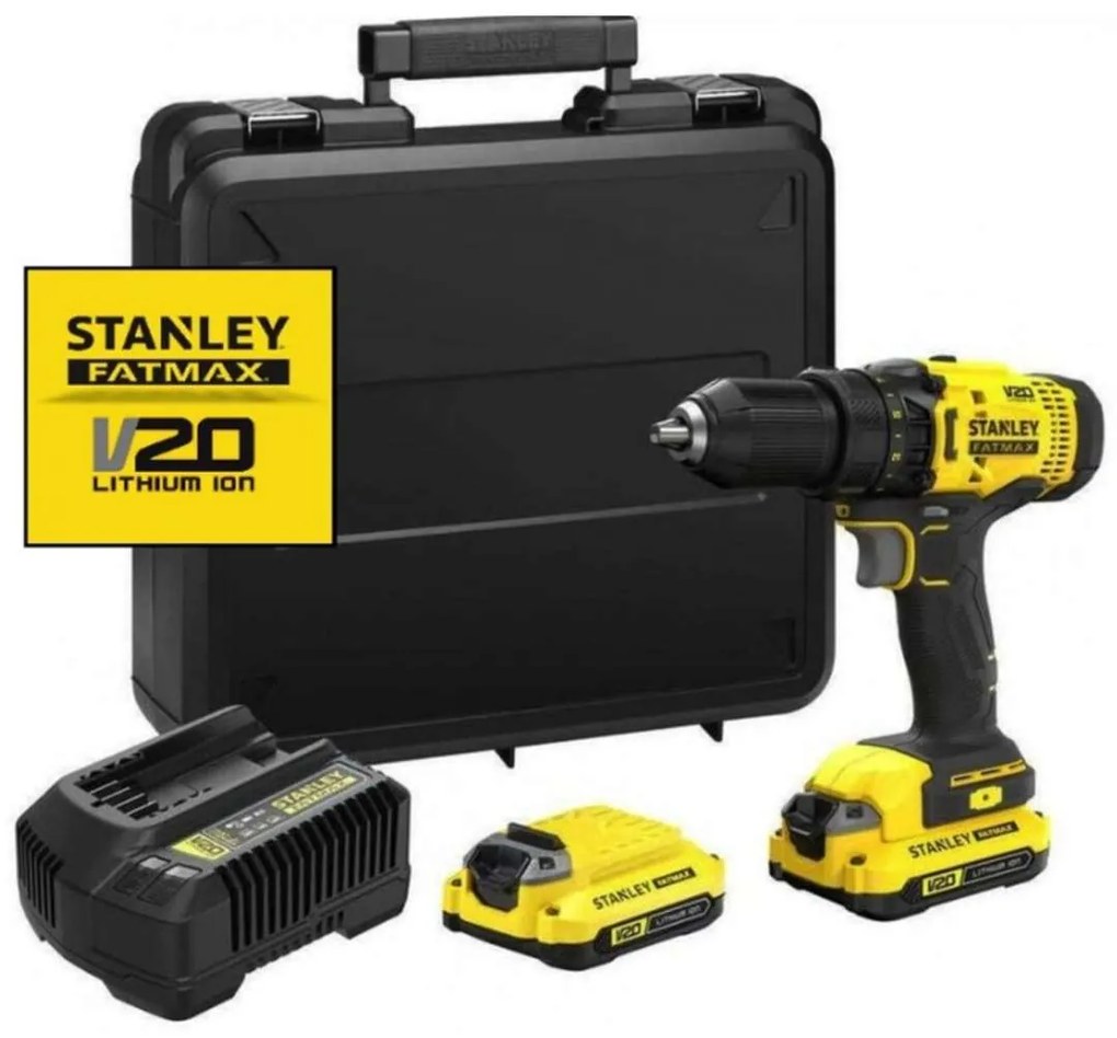 Stanley - 18V AKU vrtací šroubovák, 1x aku 1,5 Ah Li-Ion, nabíječka SFMCD700C2K-QW