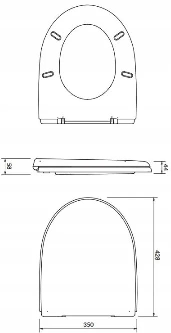 Cersanit Merida, toaletní sedátko pomalu padající z polyprepylenu, bílá, K98-0084