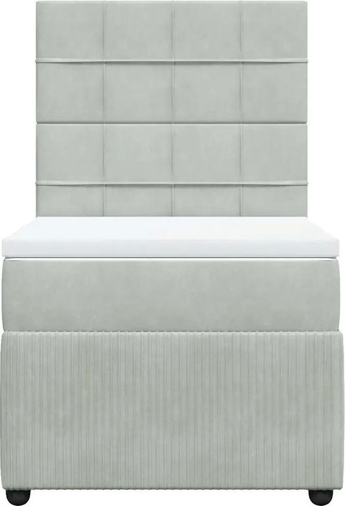 Box spring postel s matrací světle šedá 100x200 cm samet 3292262