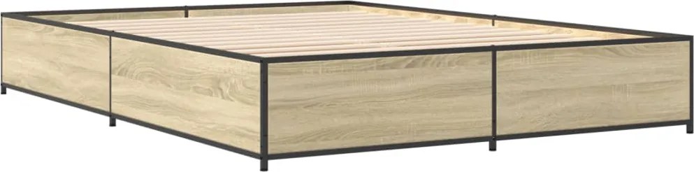 Rám postele dub sonoma 120 x 190 cm kompozitní dřevo a kov 3279863