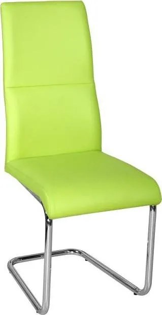 Tempo Kondela Jídelní židle, ekokůže zelená/chrom, BETINA