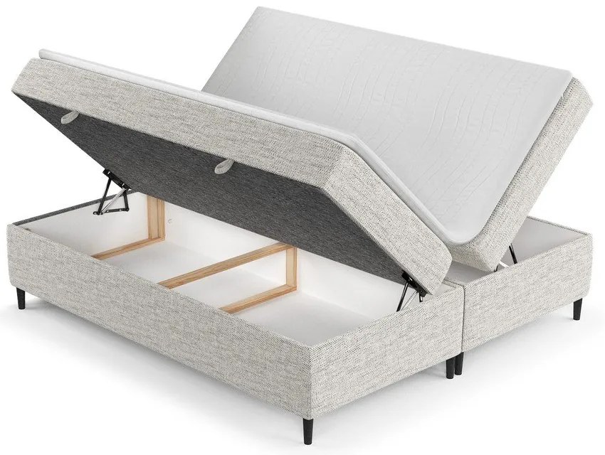 Světle šedá boxspring postel s úložným prostorem 140x200 cm Araya – Maison de Rêve