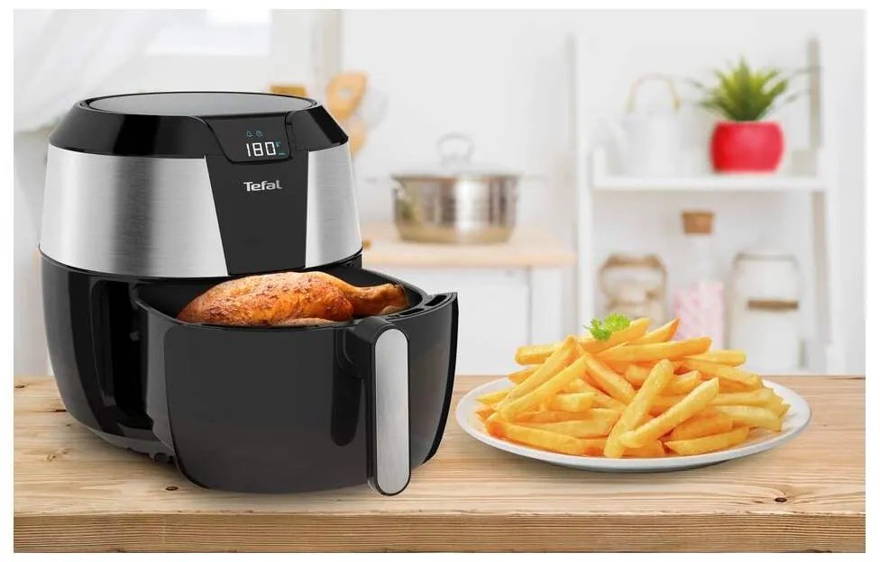 Horkovzdušná fritéza Tefal Easy Fry XXL Digital EY701D15 Nerezová/Černá