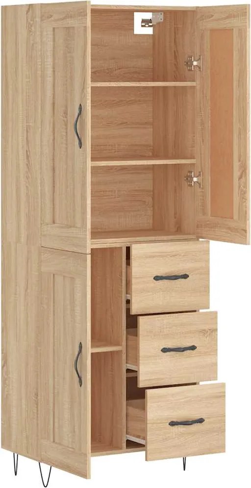 Skříň highboard dub sonoma 69,5 x 34 x 180 cm kompozitní dřevo 3200036