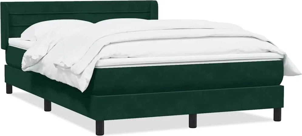 Box spring postel s matrací tmavě zelená 160x220 cm samet 3318246