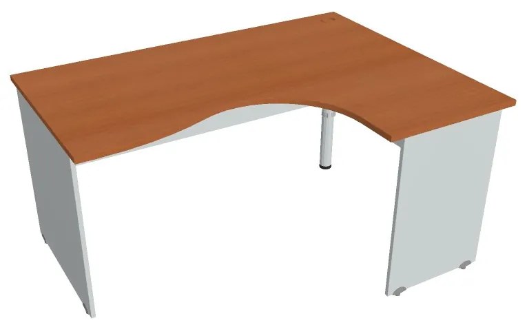 Stůl ergo levý 160*120 cm - Hobis Gate GE 2005 L Dekor stolové desky: třešeň, Dekor lamino podnože: šedá, Barva nohy: stříbrná