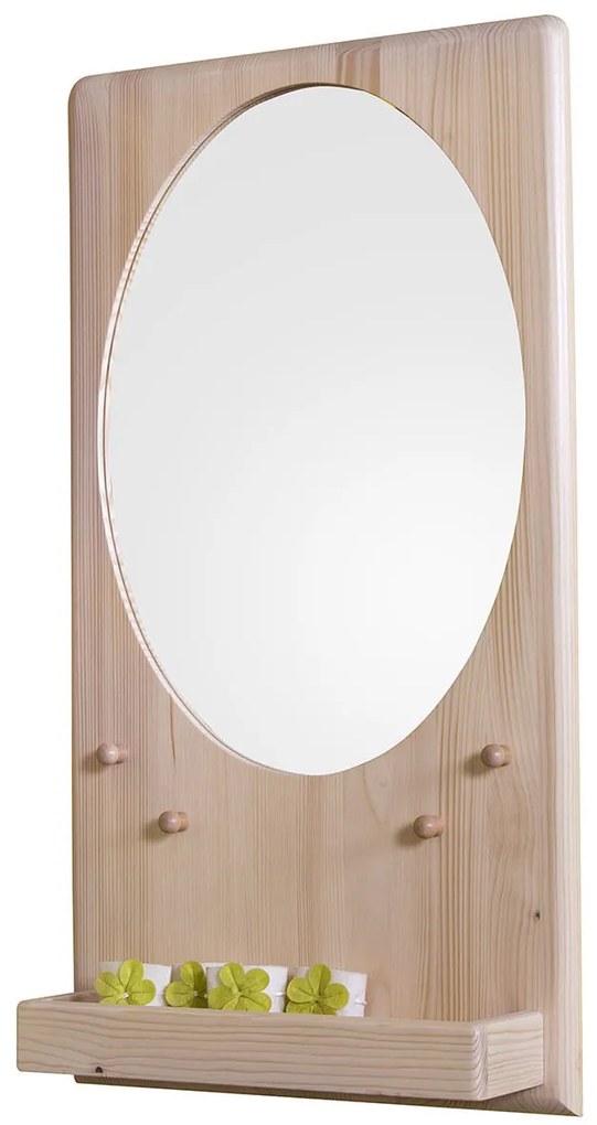 Zrcadlo Domino Materiál: Smrk, Povrchová úprava: Přírodní provedení