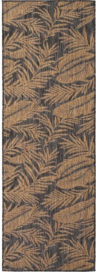 Černý/hnědý vnitřní a venkovní běhoun 80x250 cm Mira 1451 – Ayyildiz Carpets