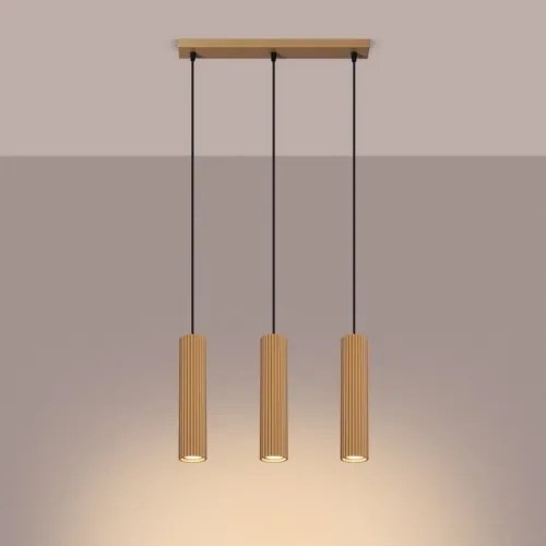 Závěsné svítidlo SOLLUX KARBON 3L zlaté GU10 3x10W bez žárovek SL.1556
