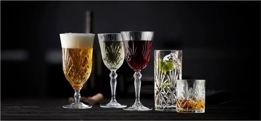 Křišťálové skleničky v sadě 4 ks na pivo 400 ml Melodia – Lyngby Glas