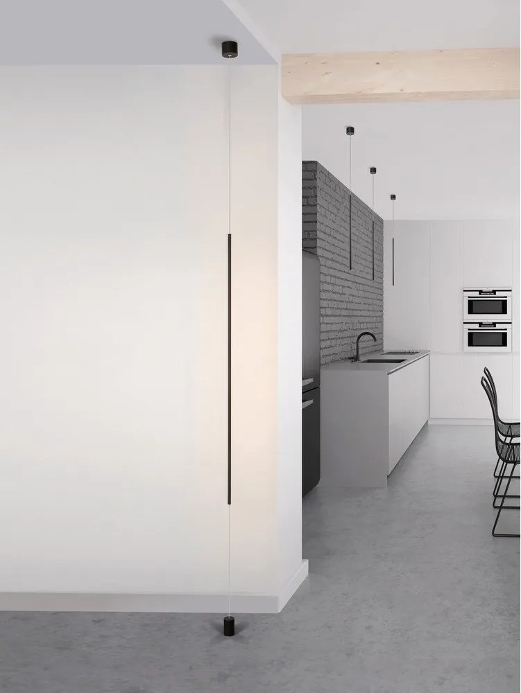 Matně černá hliníková LED stojací lampa (výška 300 cm) Elettra – Nova Luce