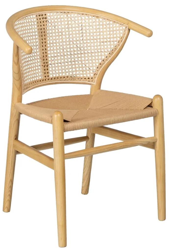 BigBuy Home Přírodní jídelní židle - rozměry 49 x 45 x 80 cm
