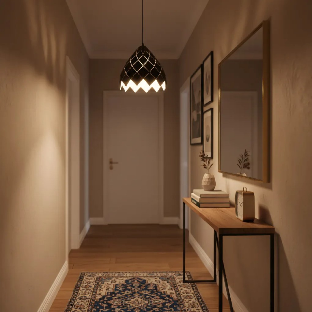 Toolight Toolight, závěsná kovová stropní lampa 1xE27 APP338-1CP, černá, OSW-05019