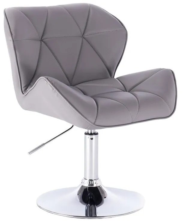 LuxuryForm DESIGN Otočná židle MILANO na stříbrném talíři - šedá