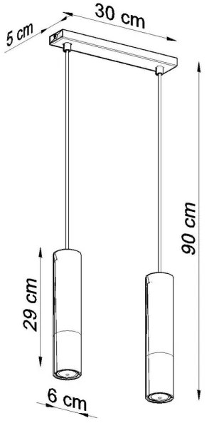 Sollux SL.0941 - Lustr na lanku LOOPEZ 2xGU10/10W/230V černá/chrom