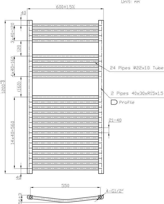 Novaservis 600 x 1200 mm oblý- 600/1200,1