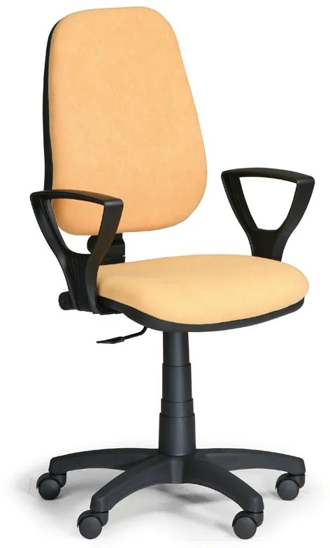 Pracovní židle Comfort KP s područkami, žlutá