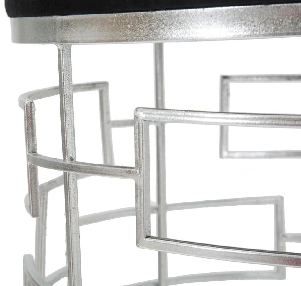 Stolička Mauro Ferretti Iced 40x50 cm, stříbrná/černá