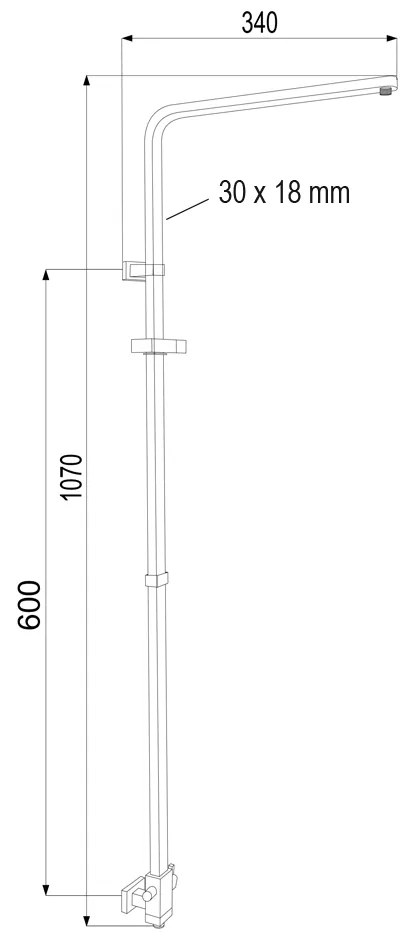 Mereo Quatro sprchová souprava bez příslušenství pochormovaná mosaz chrom CBQ60101SN