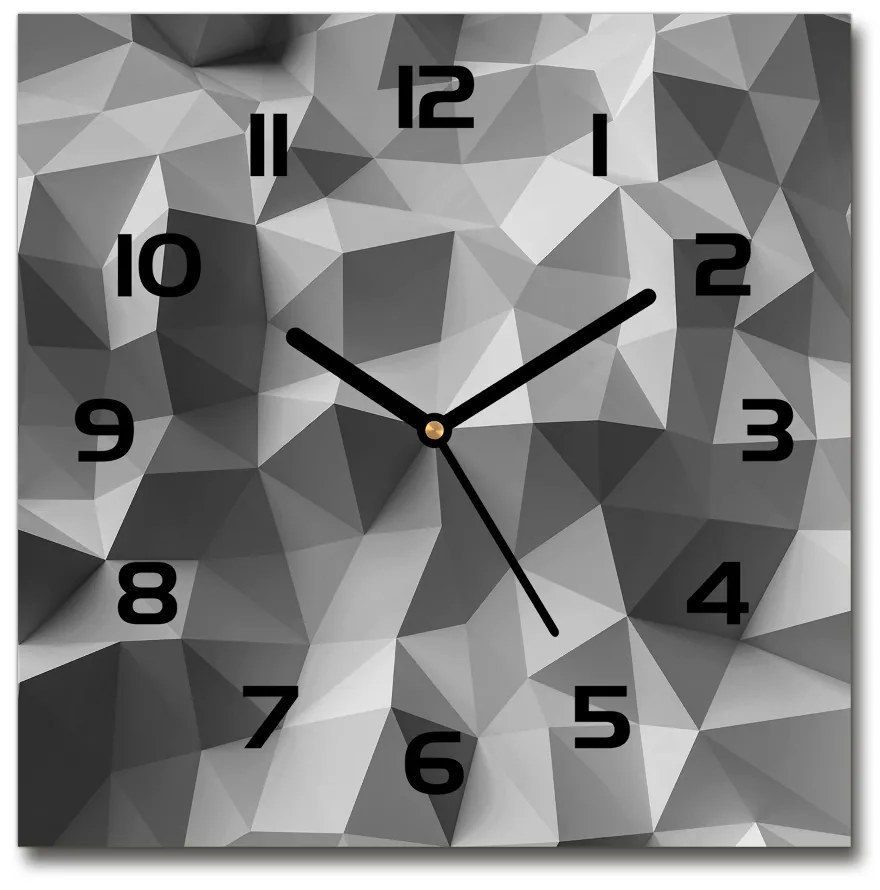 Wallmuralia Skleněné hodiny čtverec Abstraktní trojúhelníky 30x30 cm