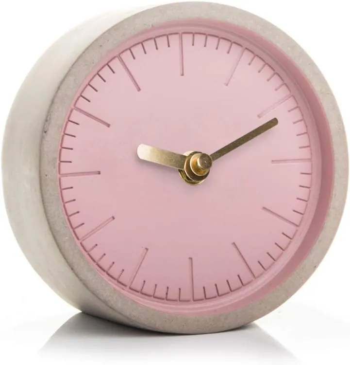 Suck uk betonové stolní hodiny concrete clock, růžové