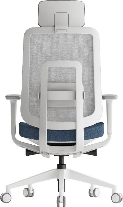 Kancelářská ergonomická židle K42 WHITE SP – síť/ čalouněná, modrá