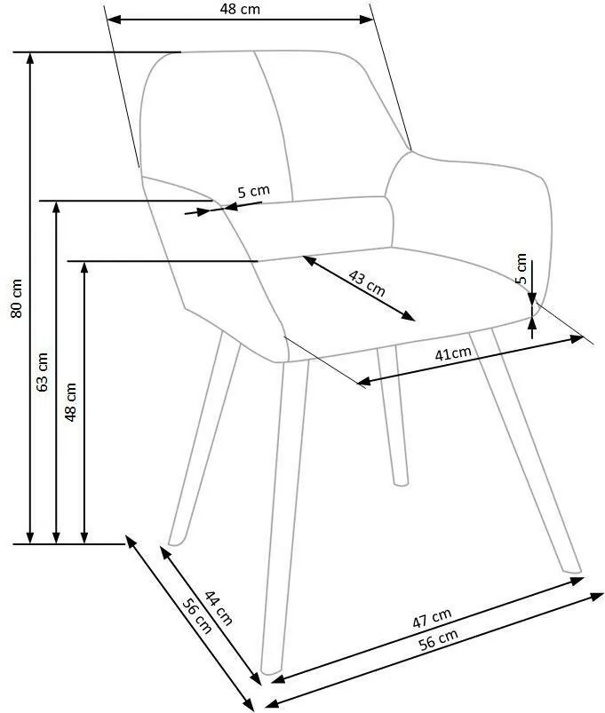 Jídelní židle K283, modrá