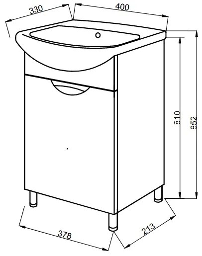 Kingsbath Oscaro 40 koupelnová skříňka s umyvadlem