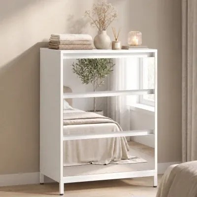 HOMCOM moderní komoda se zrcadlem a 3 zásuvkami, 60x35x80 cm, bílá