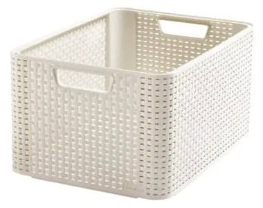 Krémový plastový úložný box 29x39x17 cm Style – Curver