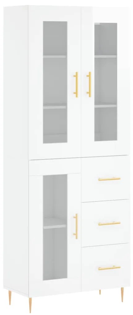 Skříň highboard lesklá bílá 69,5 x 34 x 180 cm kompozitní dřevo - Default Title