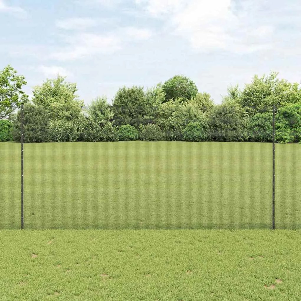 Svařovaná drátěná plotovina s tyčkami 10 x 1,6 m Šedá Síťovina 3336578