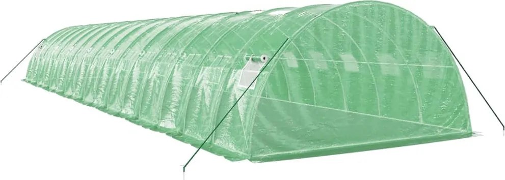 Skleník s ocelovým rámem zelený 64 m² 16 x 4 x 2 m 3188067