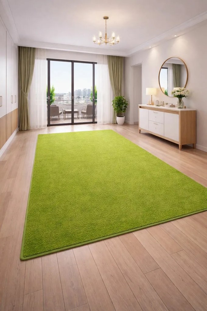 Vopi, Kusový koberec Eton zelený 41, 120x170, zelená, ložnice