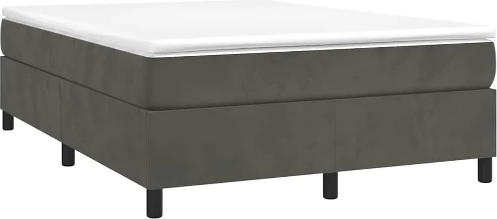 Rám postele s boxspringem tmavě šedá 140 x 200 cm samet 3121121