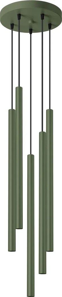 Sollux Lighting Závěsné svítidlo PASTELO 5P olivově zelené