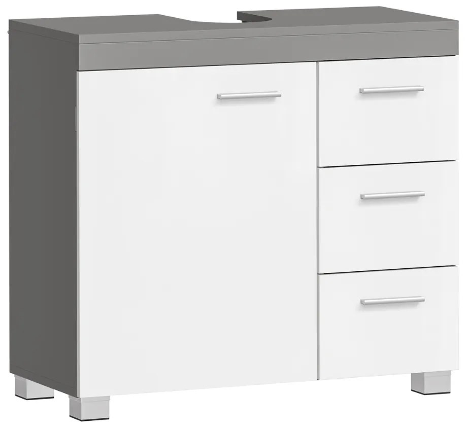 Vasagle Skříňka pod umyvadlo IVY, 30x70x64 cm, bílá/šedá