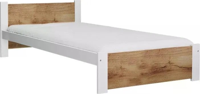 Postel IKAROS 80 x 200 cm, bílá/dub artisan Matrace: Matrace Coco Maxi 20 cm, Rošt: S lamelovým roštem