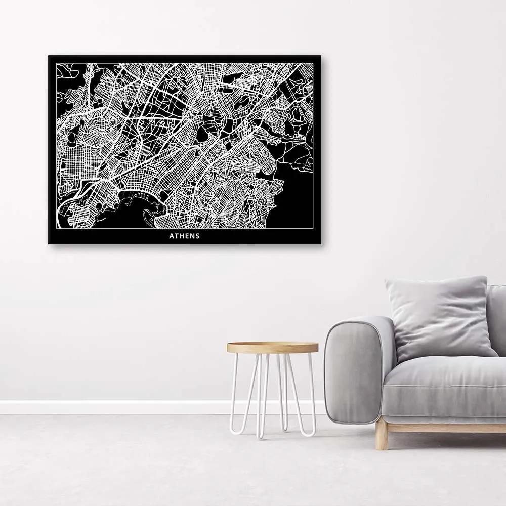 Obraz na plátně Plán města Athény - 90x60 cm