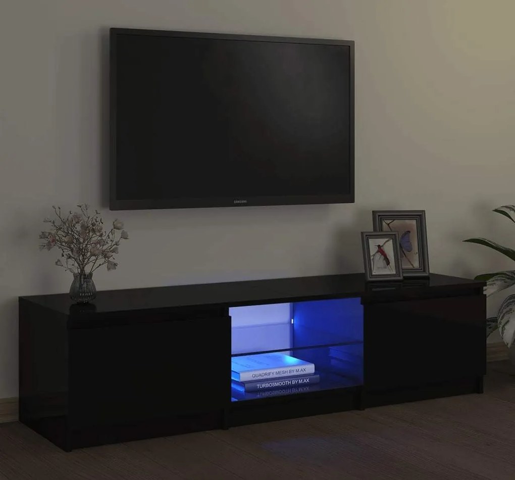 vidaXL TV skříňka s LED osvětlením 140 x 40 x 35,5 cm [804292] Barva: hnědý dub