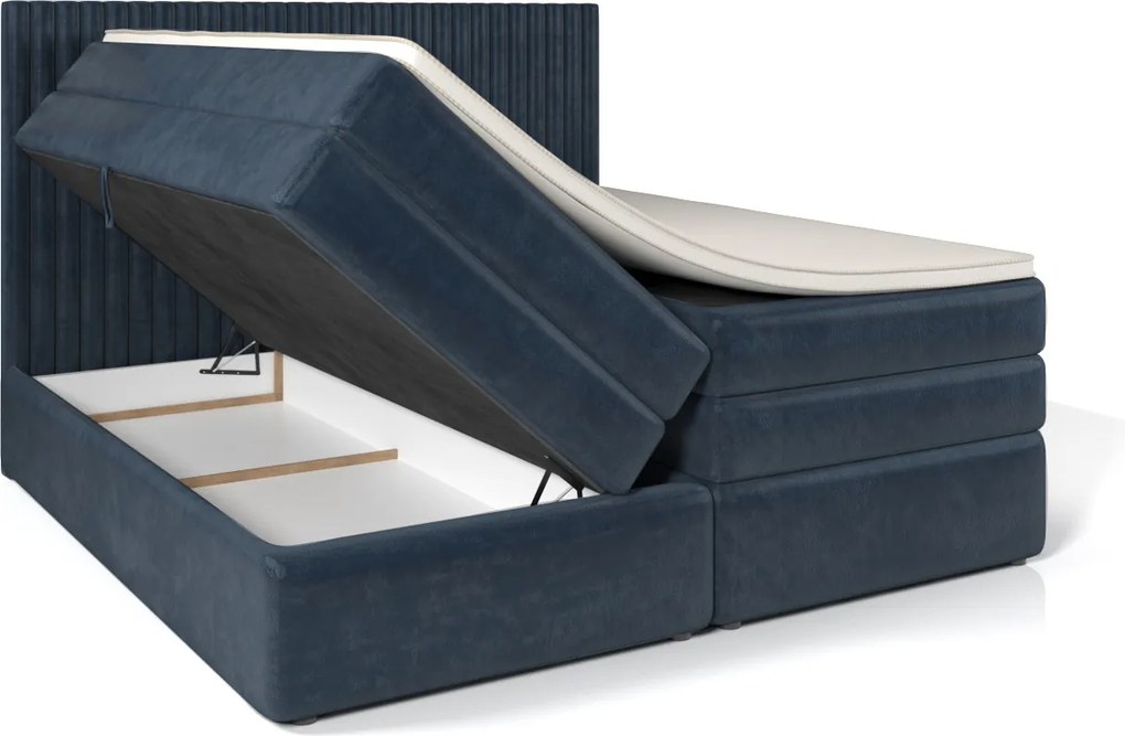 Boxspringová postel 180x200 LUMIRA 2 - béžová + topper ZDARMA