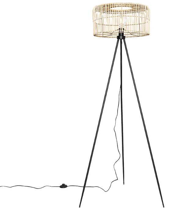 Orientální stojací lampa stativ ratanový - Maud