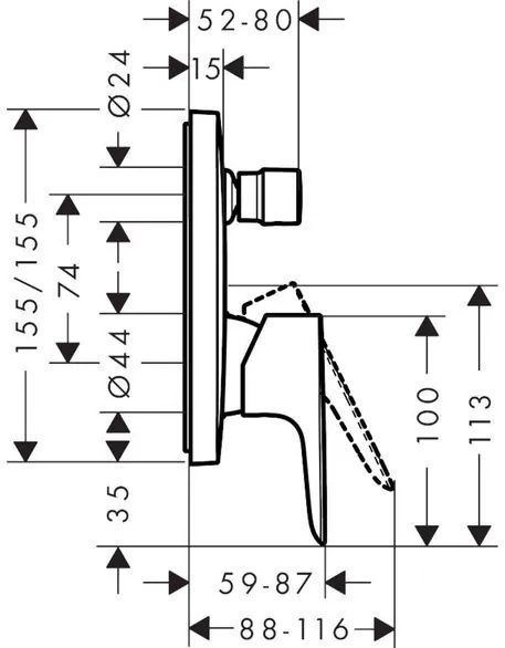 Hansgrohe Talis E Baterie vanová podomítková, kartáčovaný bronz, 71745140