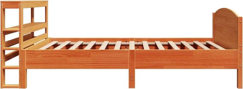 Postel bez matrace voskově hnědá 100 x 200 cm masivní borovice 3306242